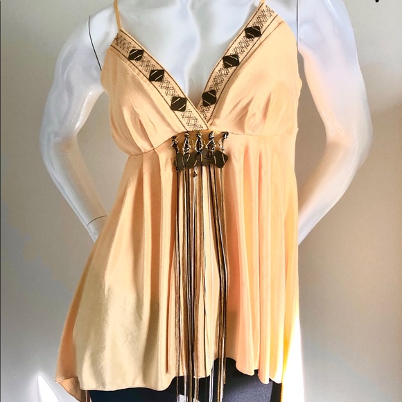 Arden B | Tops | Arden B Boho Gold Empire Vneck Top | Poshmark